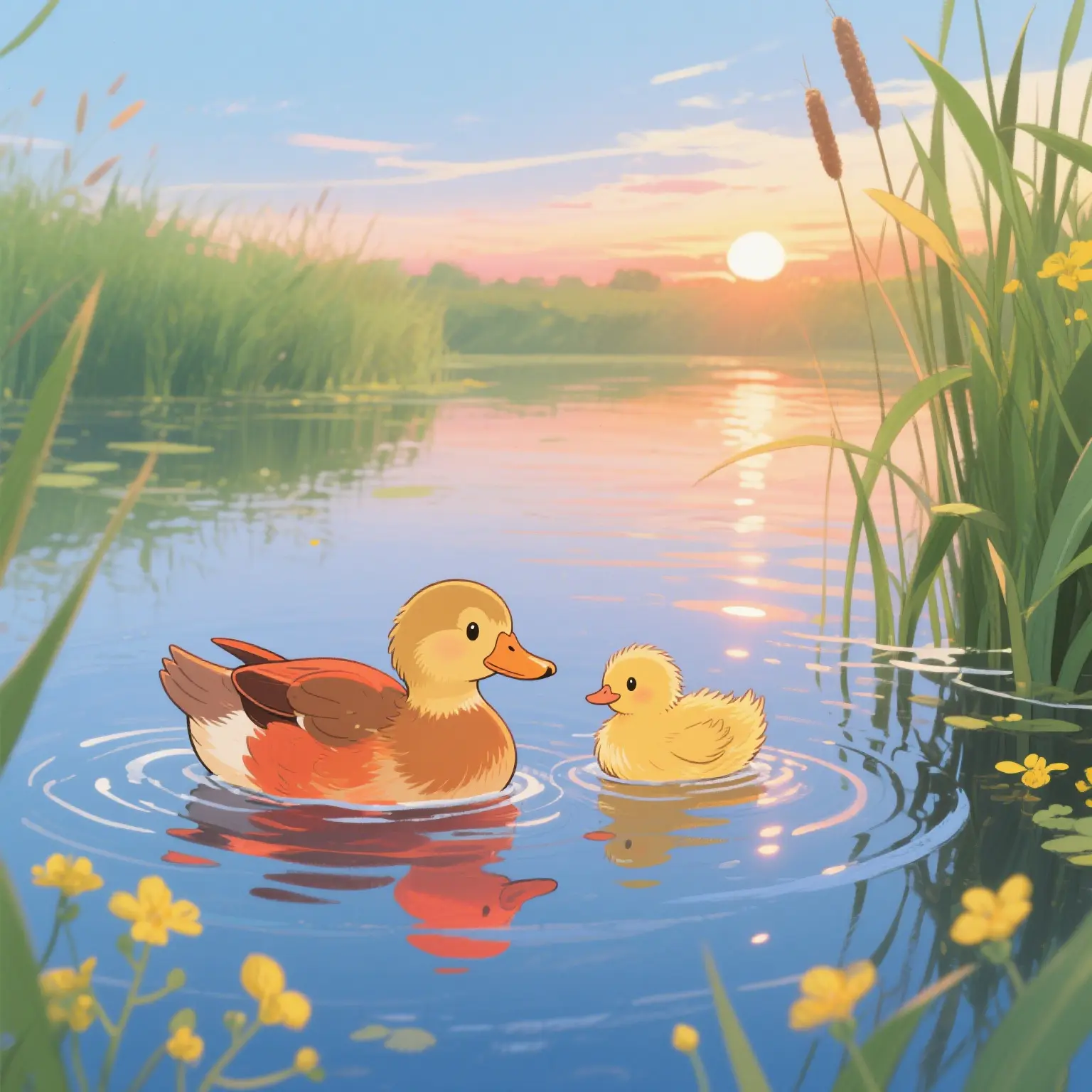 The Little Duck Learns to Swim | Animal Stories | Bedtime Stories