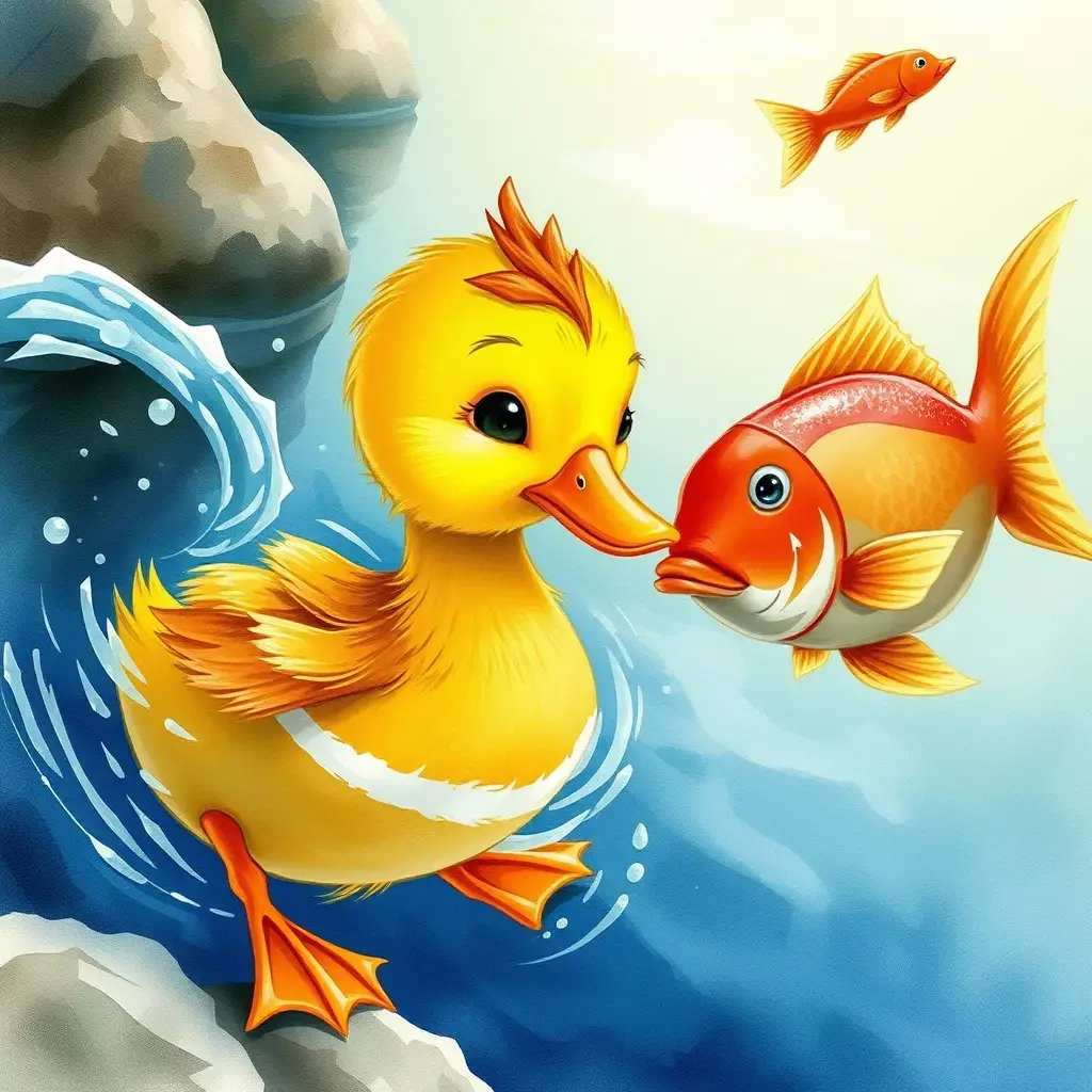 Entlein schwimmt im Fluss | Tiergeschichten | Märchen für Kinder