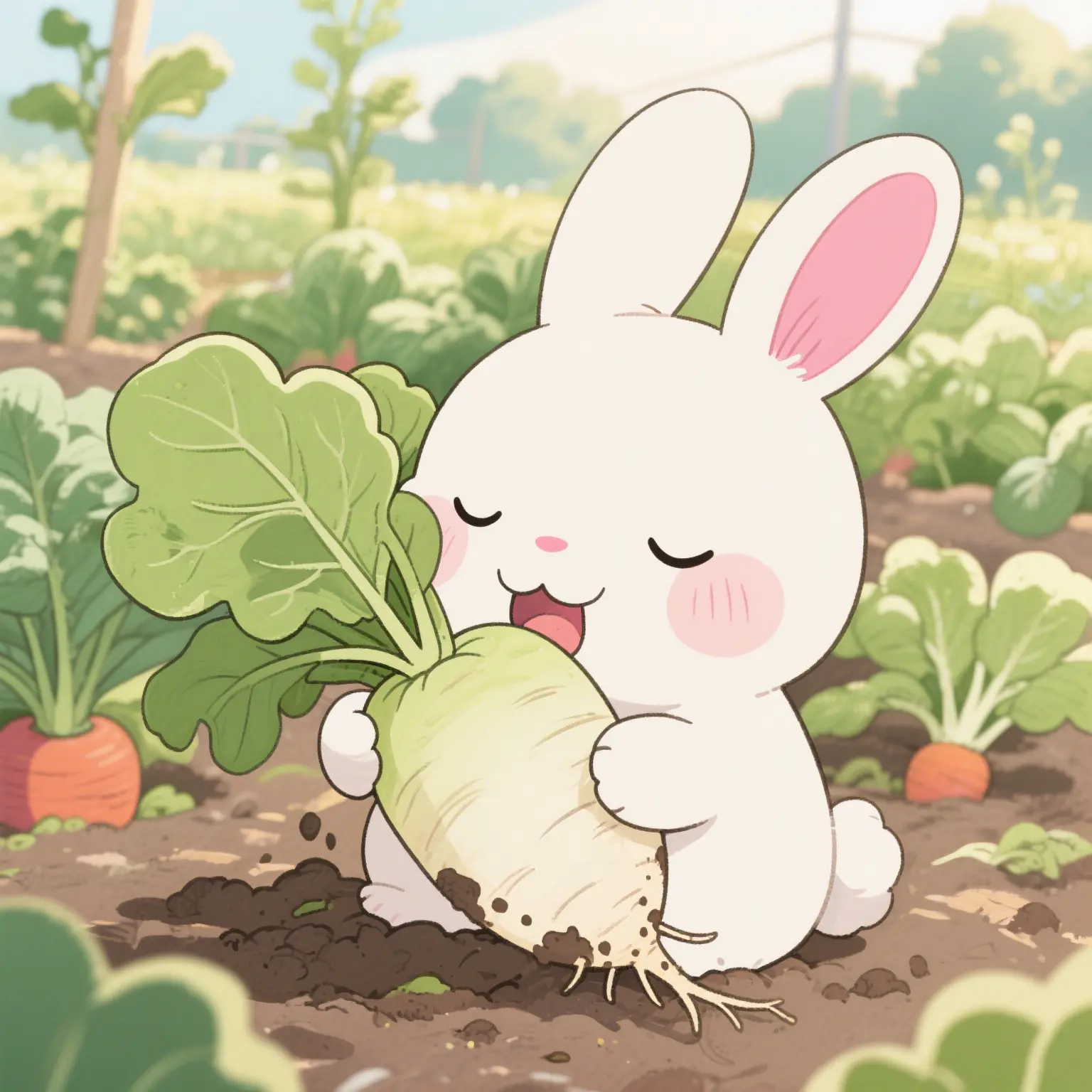 The Little Rabbit Pulls Out the Radish | Animal Stories | Bedtime Stories