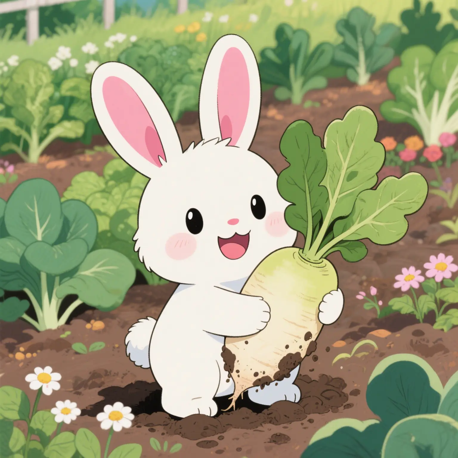 The Little Rabbit Pulls Out the Radish | Animal Stories | Bedtime Stories